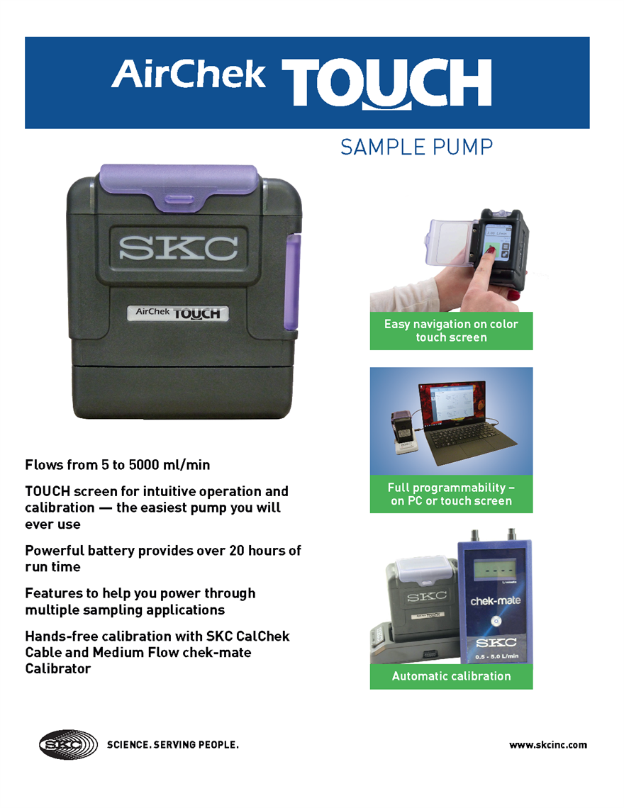 SKC Inc. Storefront-AirChek TOUCH Brochure_Unpriced Pub#190_Rev2002
